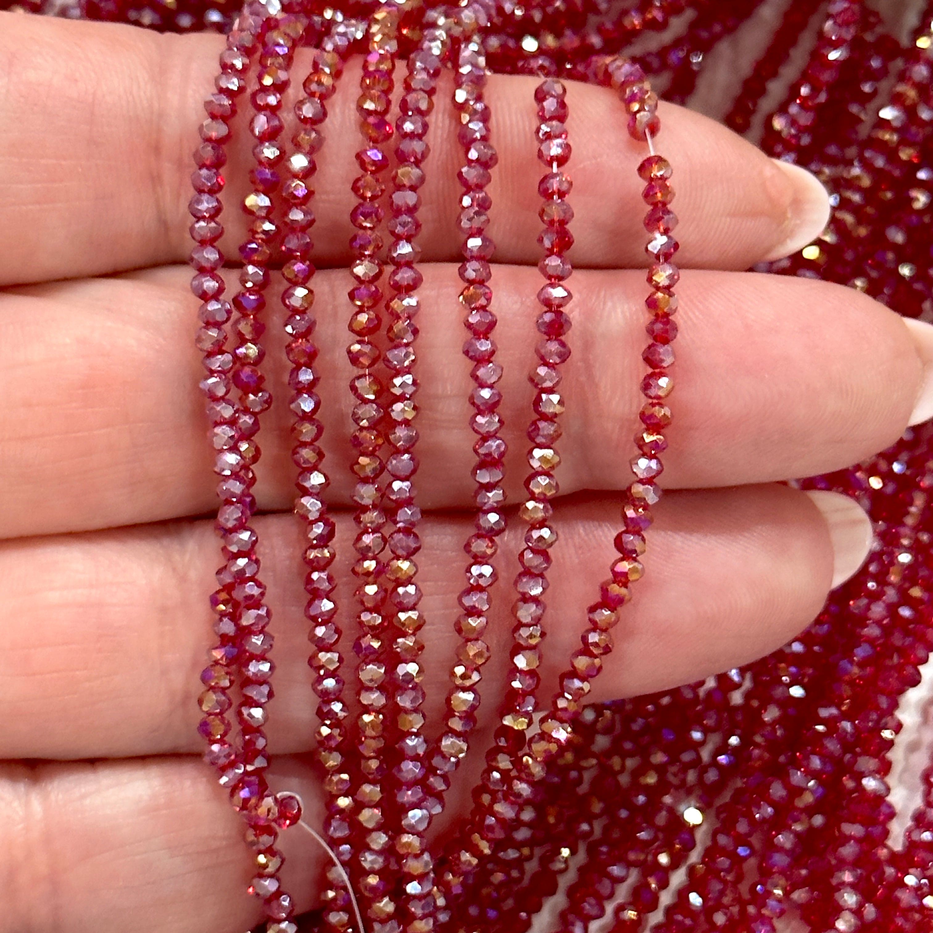 1mm Crystal rondelle beads strand 170 pcs, PBC1C41 – Peppy Beads