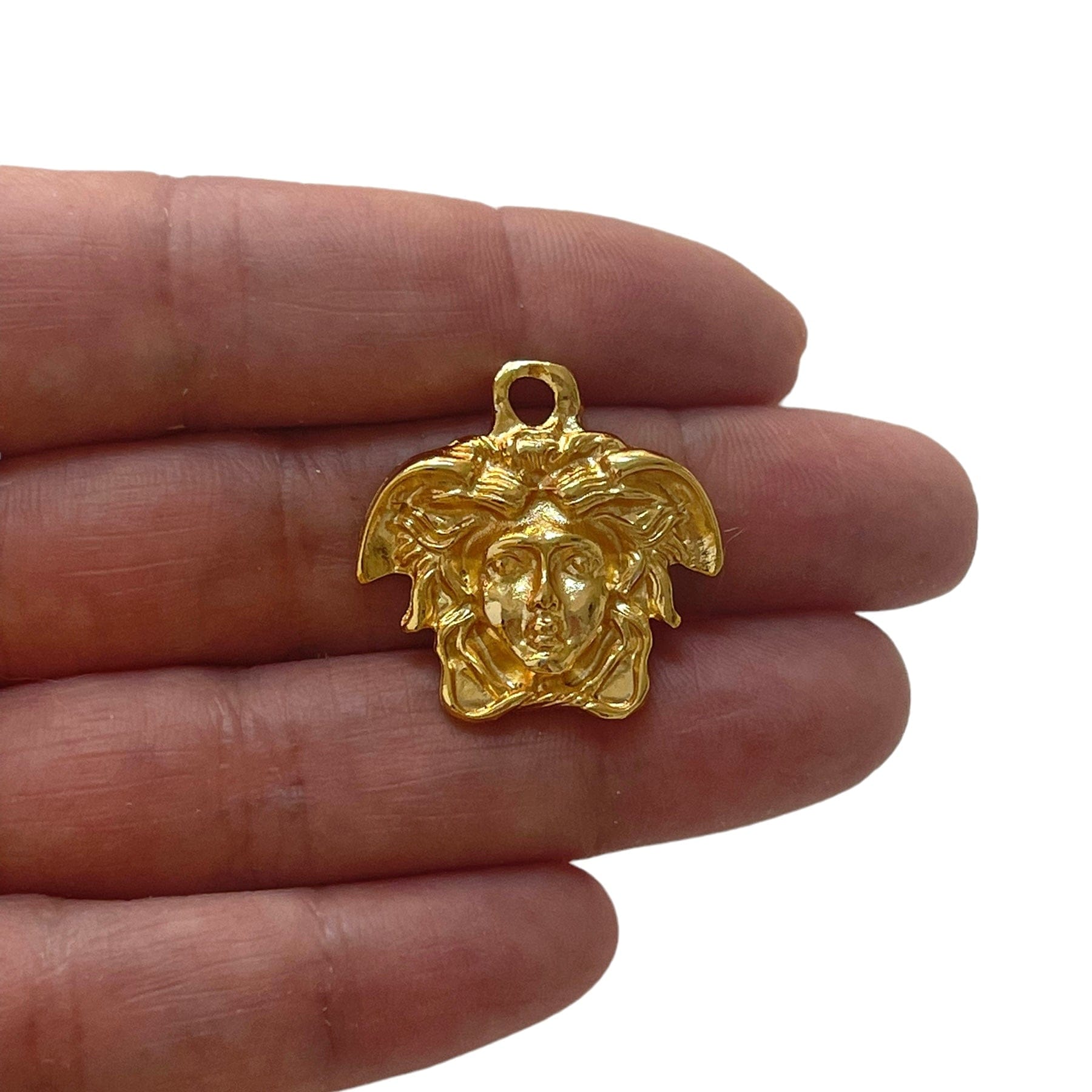 24Kt Gold Plated Medusa Charm, Ancient Greek Mythology Medusa Head Cha ...
