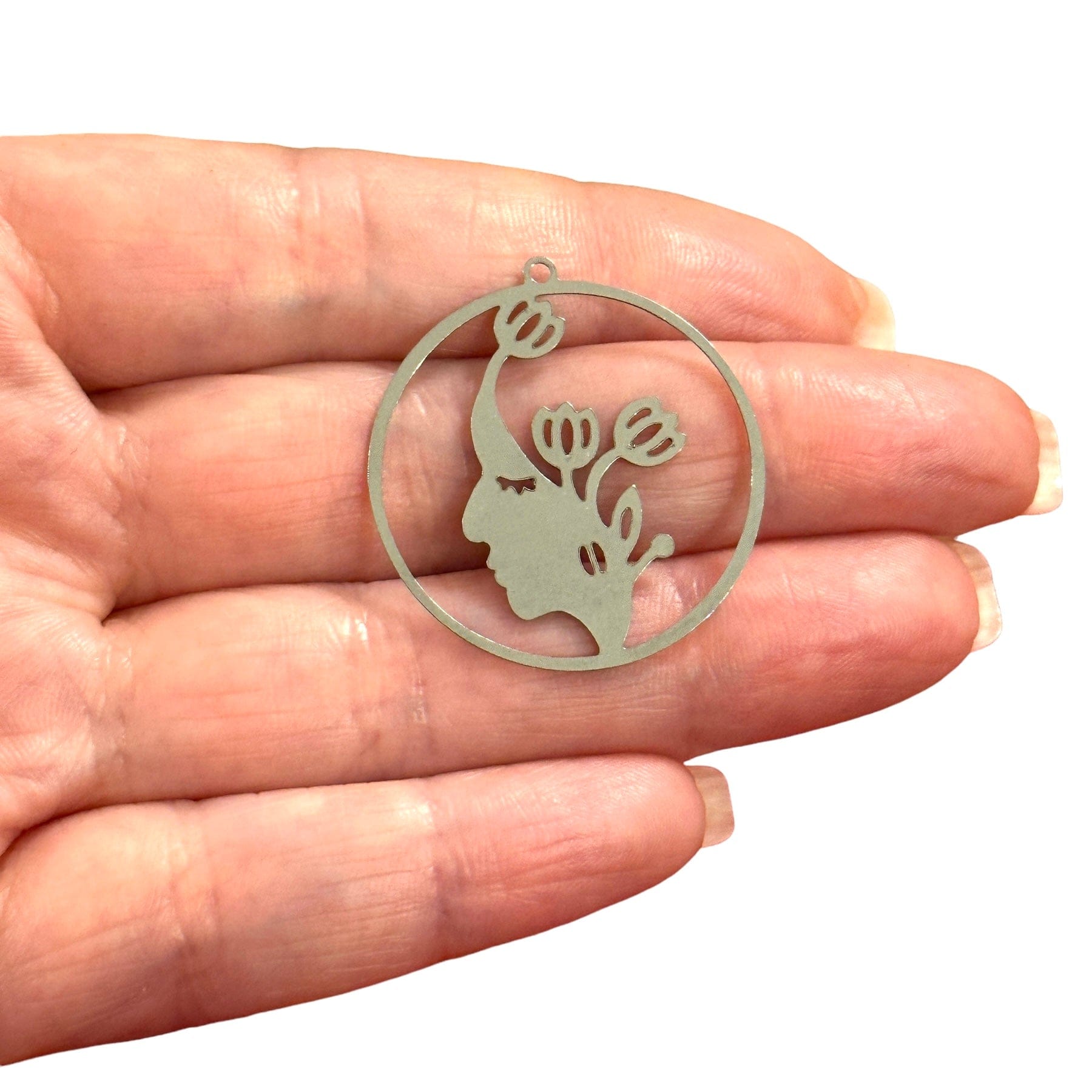 Stainless Steel Face Abstract Charm,Laser Cut Face Abstract Charm ...